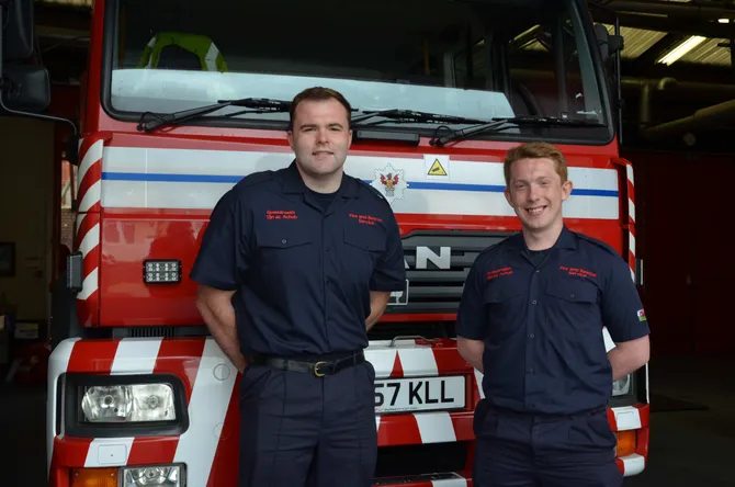 John and Gareth are now working as firefighters - University of South Wales